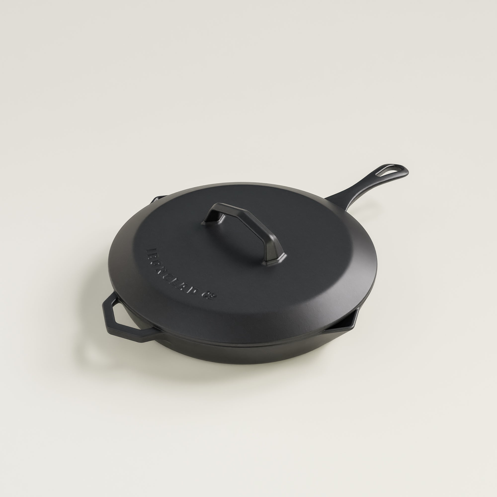 Ironclad Co | Satin Enamel 28cm Antique Black Enamel Legacy Pan & Lid ...
